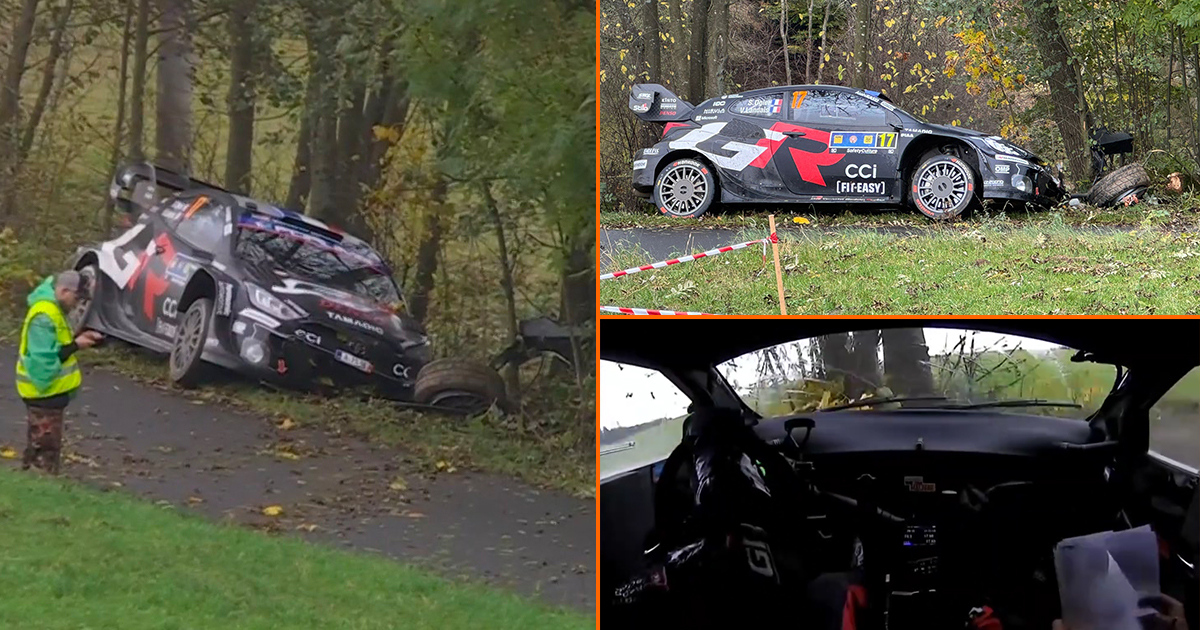 VIDEO: Crash Ogier SS10 WRC Central European Rally 2025